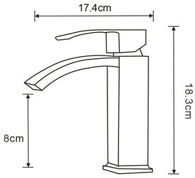 Mexen Libra, umyvadlová baterie, chrom, 745100-00