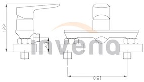 Invena Dokos, nástěnná sprchová baterie, černá-chromová, INV-BN-19-004-V
