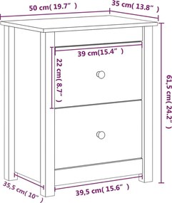 vidaXL Noční stolek 50 x 35 x 61,5 cm masivní borové dřevo [813679] Barva: Bílá