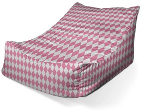 Sablio Sedací vak Lounge Růžovobílé kosočtverce - 120 x 100 x 80 cm