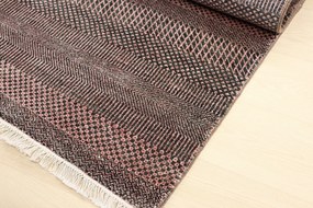 Diamond Carpets India, Ručně vázaný kusový koberec Diamond DC-MCN Black/rust, 140x200, červená, chodba / předsíň