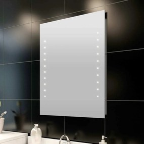 vidaXL Koupelnové zrcadlo s LED diodami, nástěnné, 60 x 80 cm (D x V) [240512] Barva: Stříbrná