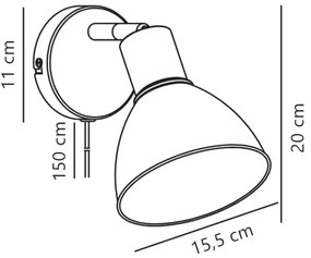 Nordlux - Nástěnné bodové svítidlo POP 1xE27/18W/230V mintová