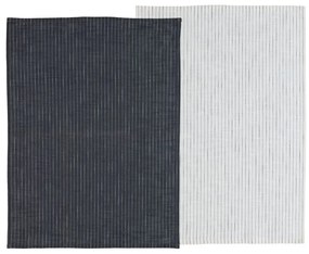 Södahl Kuchyňská utěrka z organické bavlny 50x70 Line Ash/White (2 ks)