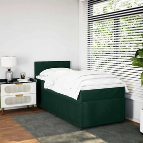 Box spring postel s matrací tmavě zelená 100x200 cm samet 3287665
