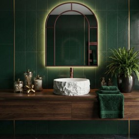 Rea Alice, umyvadlo na desku 390×390×145 mm, bílá matná – imitace kamene, REA-U3500