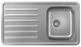 Hansgrohe S41 - S4111-F340 Vestavěný dřez 340/400 s odkapávačem, nerezová ocel 43340800