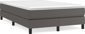 vidaXL Box spring postel s matrací 120x200 cm umělá kůže [3144253] Barva: Šedá
