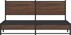 Kovový rám postele bez matrace hnědý dub 180 x 200 cm 3301409