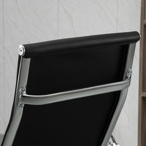Kancelářská židle Vinsetto ergonomická manažerská židle s houpací funkcí, výškově nastavitelná, čalouněná umělou kůží a pěnou, černá | Aosom.de