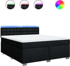Box spring postel s matrací černá 180x200 cm textil 3288283