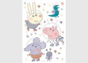Dětská samolepka na zeď Prasátko Peppa Výlet na Měsíc | 42.5 x 65 cm | DDK1651
