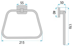 Rea Nico, koupelnový věšák na ručníky, měděná matná, REA-88080