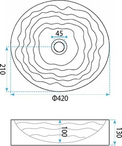Keramické umyvadlo na desku REA CALLA ø 42 cm, bílé