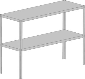 LANIT PLAST, s.r.o. ocelový regál LANITPLAST 115x40 cm dvoupolicový stříbrný GSD2 LG2640