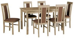 Rozkládací stůl se 6 židlemi - AL34, Barva dřeva: olše, Potah: Zetta 300