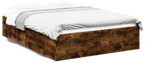 Rám postele kouřový dub 135 x 190 cm kompozitní dřevo
