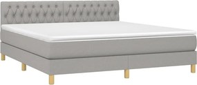 Box spring postel s matrací světle šedá 180 x 200 cm textil 3140873