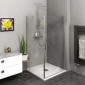 Polysan Zoom Line - Sprchový kout 100x90 cm, L/P varianta, Antidrop, čiré sklo/chrom ZL1210ZL3290