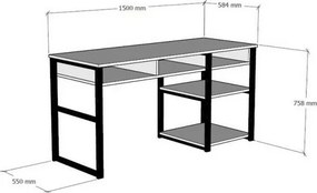 Pracovní stůl Emro Walnut and Black