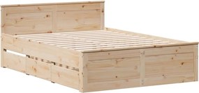 Postel bez matrace s čelem 150 x 200 cm masivní borovice 3308762