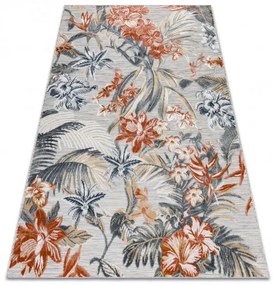 Dywany Łuszczów Kusový koberec Botanic 65262 flowers grey – na ven i na doma Rozměry koberců: 157x220