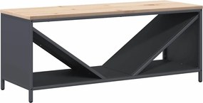 vidaXL Stojan na palivové dřevo s dřevěnou horní deskou [864255] Barva: Černá