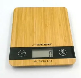 Esperanza EKS005 Bamboo kuchyňská váha / max hmotnost 5 kg / indikátor