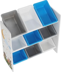 Organizér/regál na hračky, vícebarevná/vzor, DARLING TYP 3