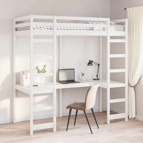 Rám postele loft Bílá 80 x 200 cm Masivní borové dřevo 3414553