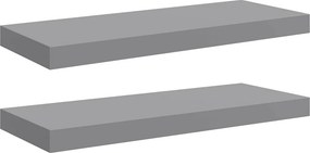 Plovoucí nástěnné police 2 ks šedé 60 x 23,5 x 3,8 cm MDF 323854