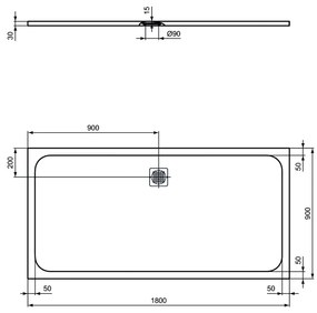 Ideal Standard Ultra Flat S - Sprchová vanička 180 x 90 cm, Písková, K8306FT