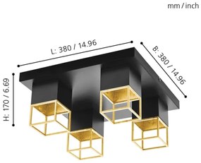 Eglo 97731 - LED Přisazený lustr MONTEBALDO 4xGU10/5W/230V