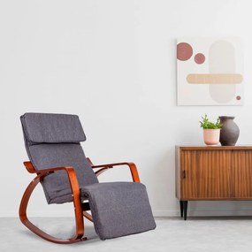 modernHOME Houpací křeslo chaise lounge, lískový ořech/charo TXRC-02 WALNUT/CHARO