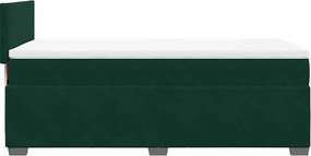 Box spring postel s matrací tmavě zelená 90x200 cm samet 3288507