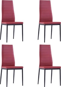 5dílný jídelní set vínově červený 281699