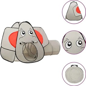 vidaXL Dětský stan na hraní motiv slona s 250 míčky šedý 174x86x101 cm [3107741] Barva: Vícebarevné 1