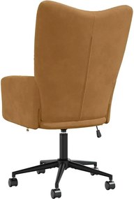 Relaxační křeslo hnědé samet 328180
