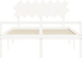 Postel s čelem pro seniory bílý 140x190 cm masivní dřevo 3195527