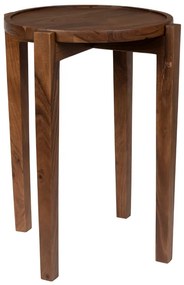 Hnědý dřevěný odkládací stolek DUTCHBONE SHANE 40 cm