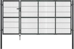 vidaXL Zahradní plotová brána se sloupky 350 x 120 cm ocel [142570] Barva: antracitová