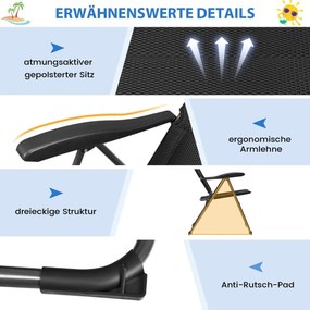 Costway Sada 2 zahradních židlí skládací židle s opěradlem nastavitelným v 7