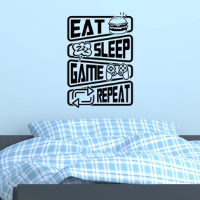 Samolepka Nápis Eat, sleep, game, repeat - Kvalitní samolepky.cz