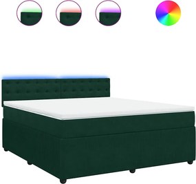 Box spring postel s matrací tmavě zelená 180x200 cm samet 3290121