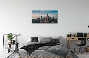 Obrazy na plátně Varšava panorama mrakodrapů svítání 100x50 cm