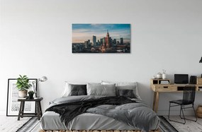 Obrazy na plátně Varšava panorama mrakodrapů svítání 125x50 cm