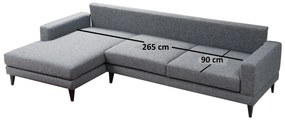 Hanah Home Rohová pohovka NORDIC tmavě šedá levá 560ARE1112