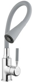 Invena Pogo, vysoká dřezová baterie 2-funkční, šedá-chromová, INV-BZ-80-L05-L