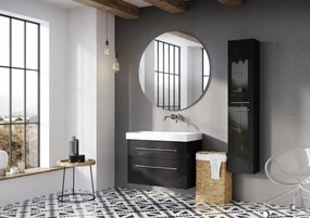 Elita Barcelona, ​​vysoká skříňka 30x24x150 cm, 2D HG PDW, černá lesklá, ELT-164350