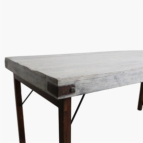 Rustikální dřevěný jídelní stůl VINTAGE WHITE | 165cm